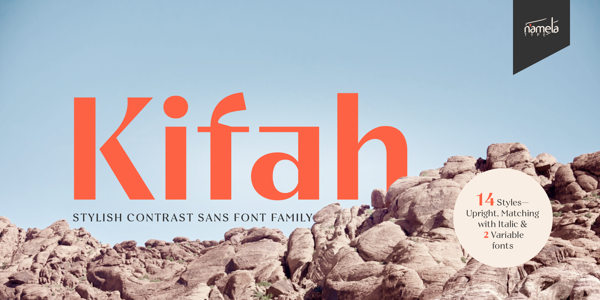 Kifah, A Stylish Contrast Sans Font | Webfont & Desktop